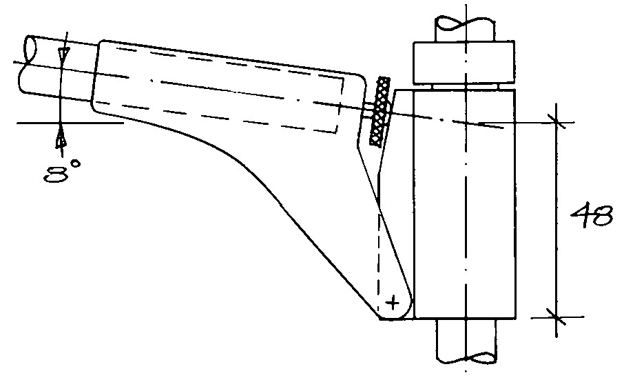 Ball raced gooseneck/compression strut unit for use with 14 mm round mast